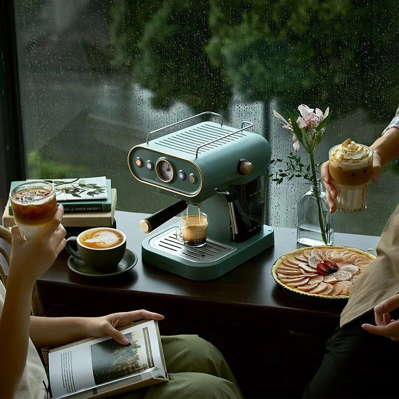 Compact High-Pressure Espresso Coffee Machine with Steam Frother - Joy ...