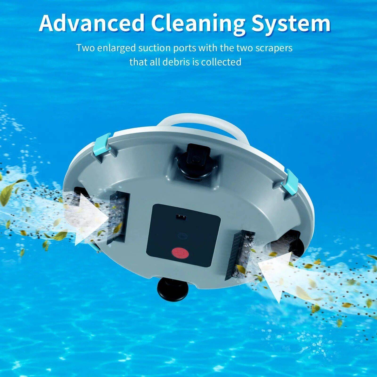 Efficient Cordless Robotic Pool Cleaner with Advanced Suction & Self ...