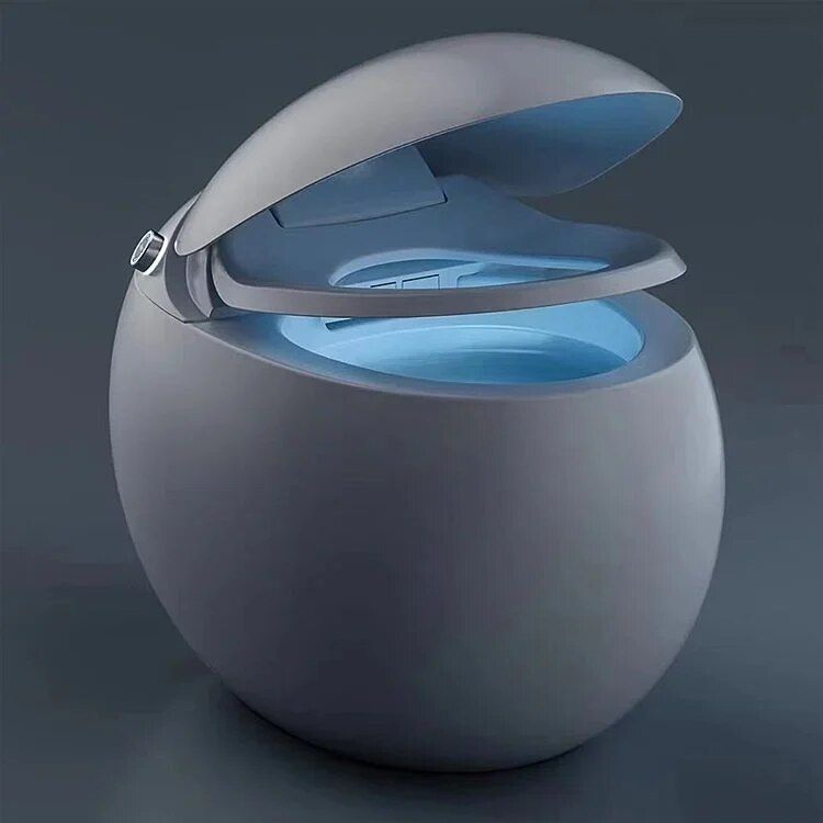 Deluxe Egg-Shaped Smart Toilet with Foot Flush and Warm Air Drying ...