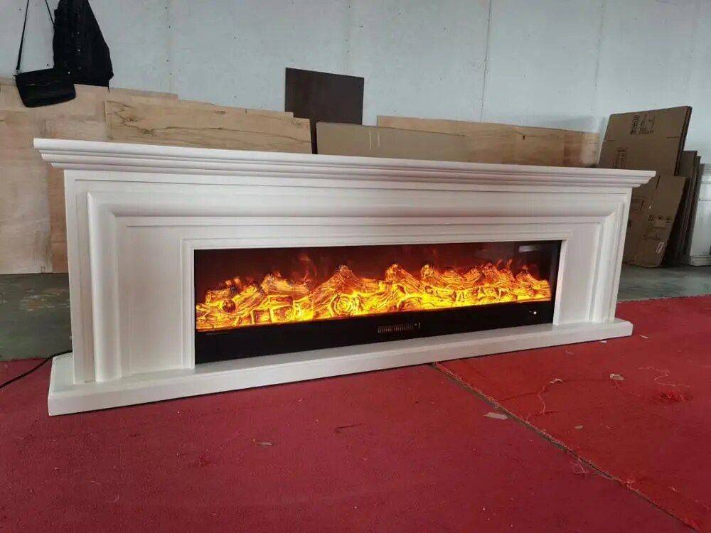 Electric Fireplace with Wooden Mantel and LED Flame Effect - Joy To Use