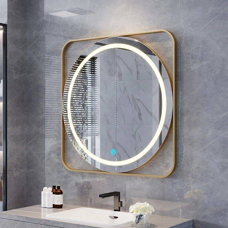 Modern Round LED Illuminated Bathroom Mirror - Fogless Touch Control, 8 ...