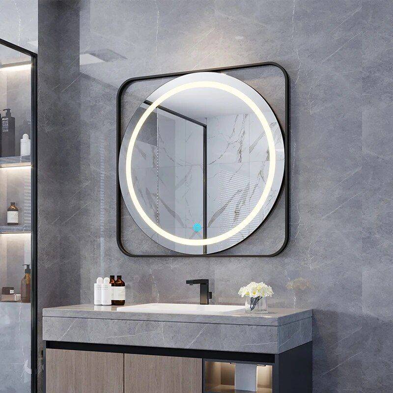Modern Round LED Illuminated Bathroom Mirror - Fogless Touch Control, 8 ...