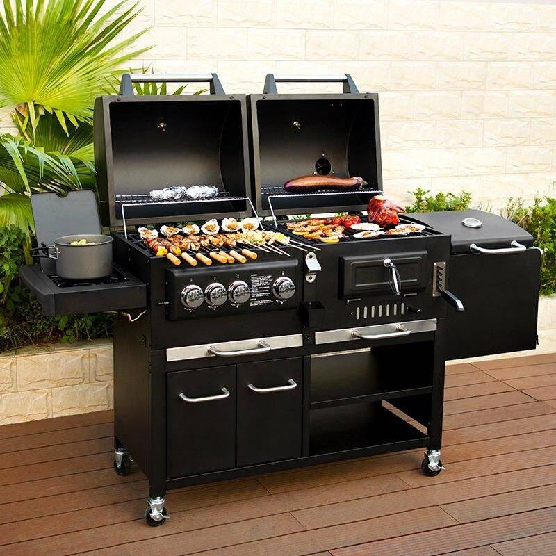 Outdoor Large Gas and Charcoal Grill - Joy To Use